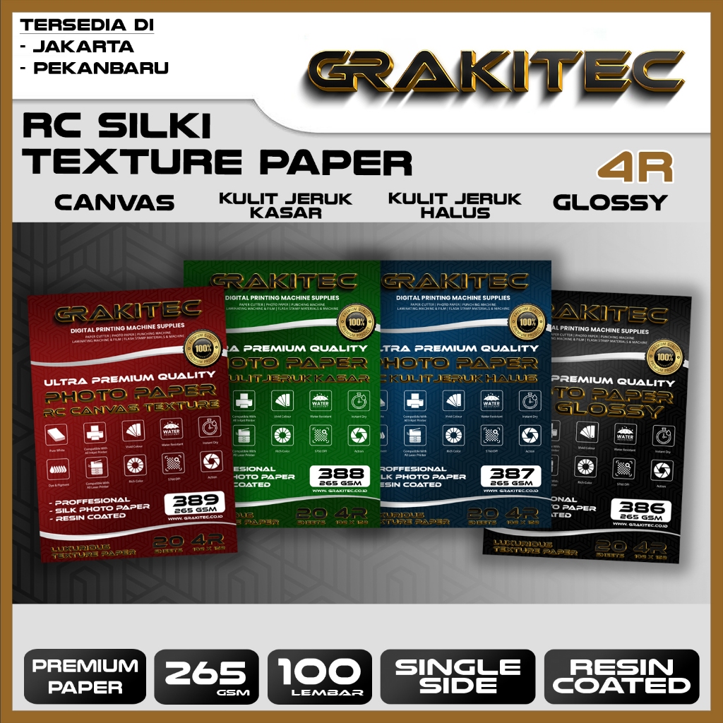 Jual Grakitec Kertas Foto Silki 4R 100 Lembar Doff Texture Kulit Jeruk ...