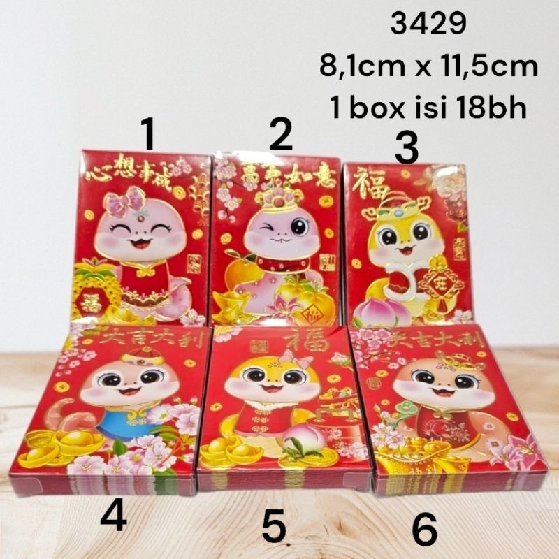 Jual Angpao angpau box shio ular 3429 terbaru imlek tahun 2025 1 box ...