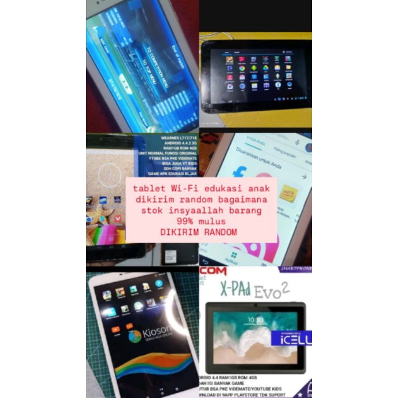 Jual PROMO CUCI GUDANG !! tablet WIFI random cocok untuk edukasi anak ...