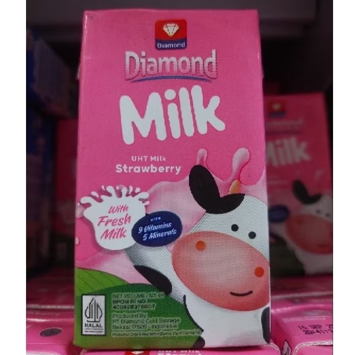 Jual Diamon UHT Full cream 125ml Strawberry & Coklat 125g | Shopee Indonesia