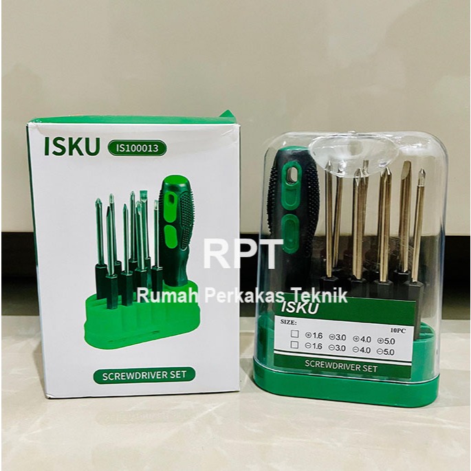 Jual ISKU Obeng Set 10 in 1 / Obeng Kecil 1 Set / 10 in 1 Screwdriver ...