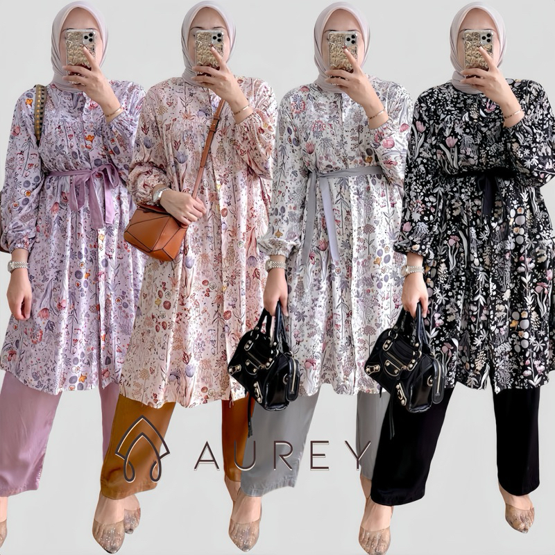 Jual AUREY oneset midi long tunik narasya oneset tunik panjang wanita ...