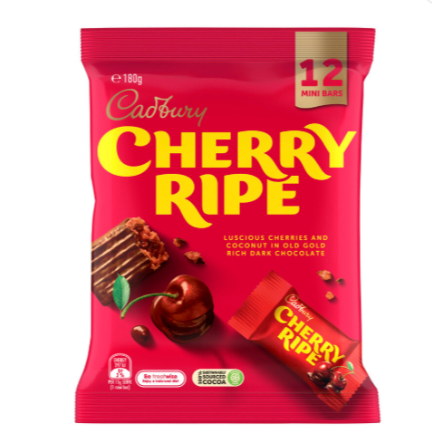 Jual Cadbury Cherry Ripe Chocolate Sharepack 12 Pack | 180g | Shopee ...