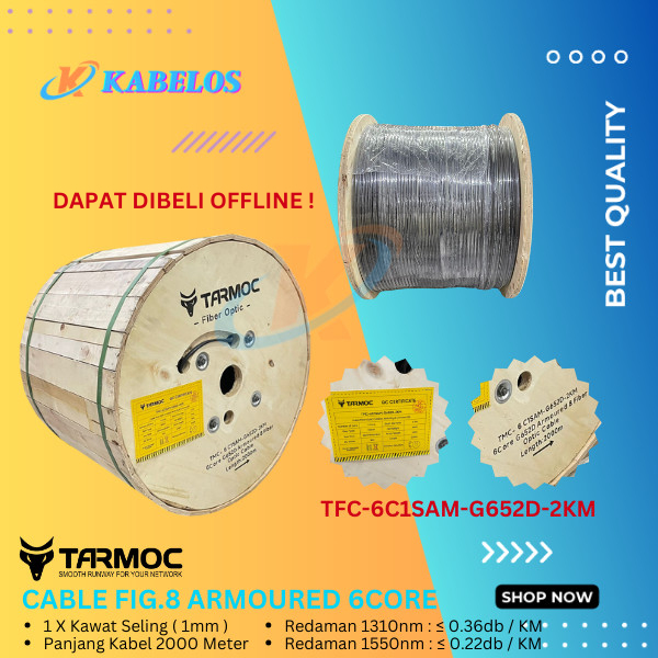 Jual Tarmoc Fiber Optic Cable Fig 8 Armoured 6 Core 2000m | Kabel Fiber ... Jual Tarmoc Fiber Optic Cable Fig 8 Armoured 6 Core 2000m | Kabel Fiber ...