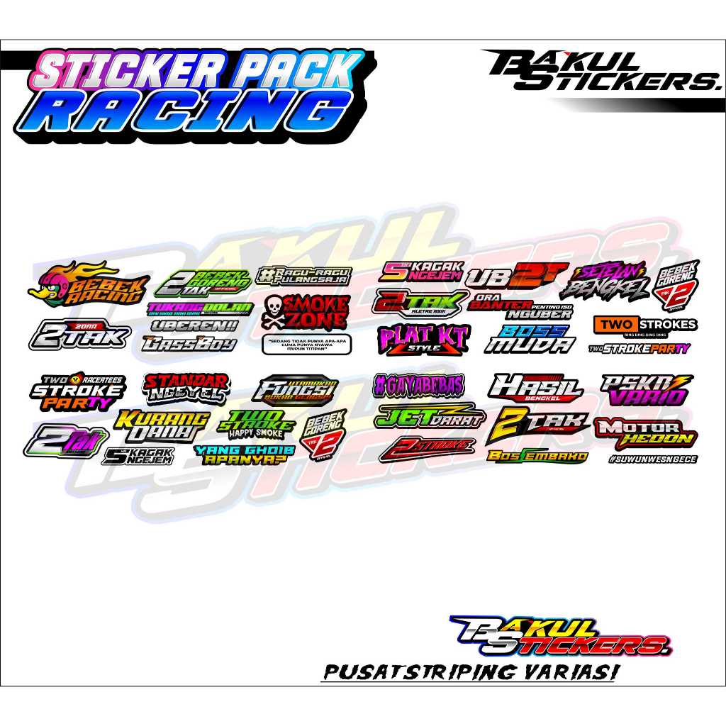 Jual STICKER PACK KATA KATA RACING / STICKER TERBARU / STICKER HELM ...