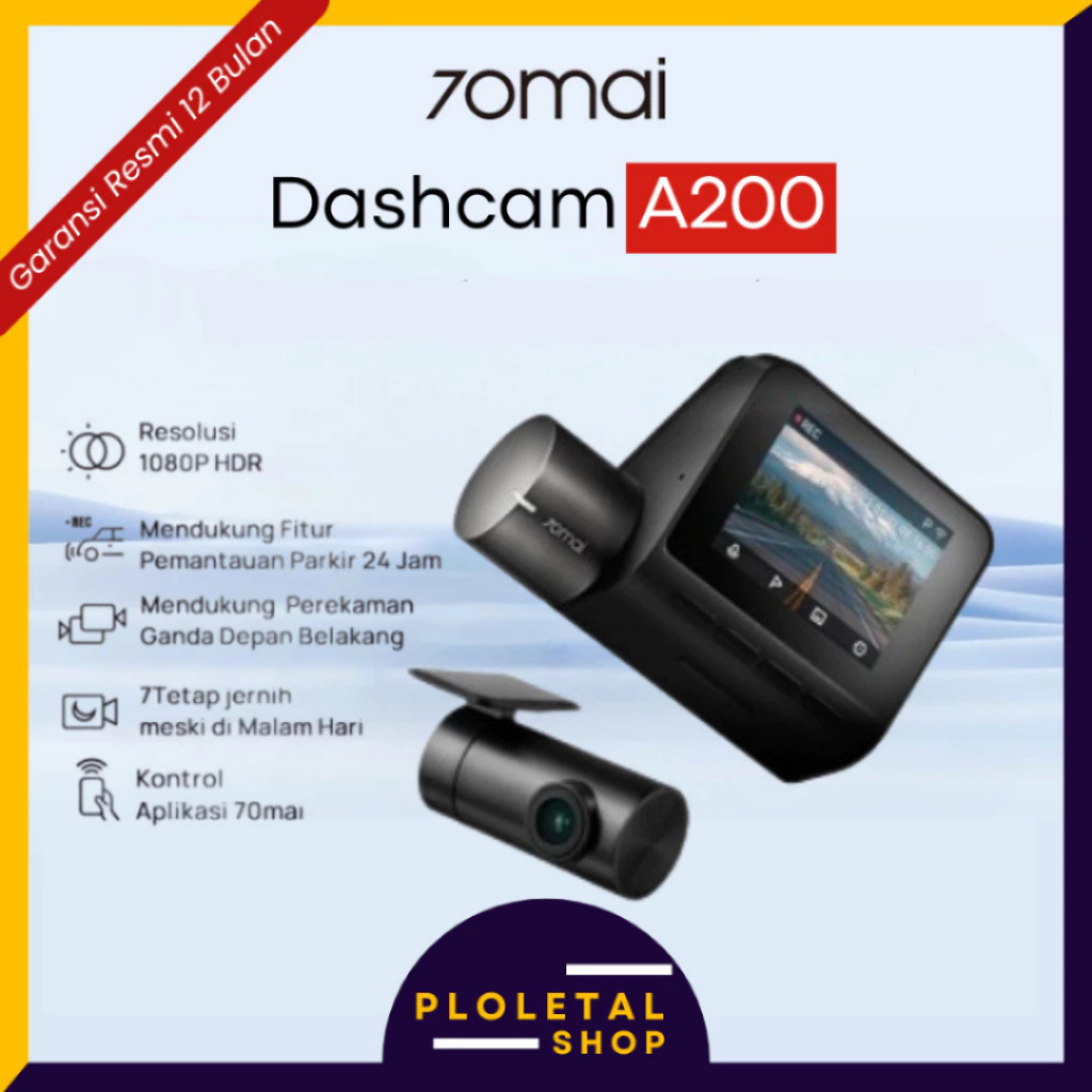 Jual 70mai Dash Cam A200 Set Dual-Channel HDR1080P Fov130 Night Owl ...