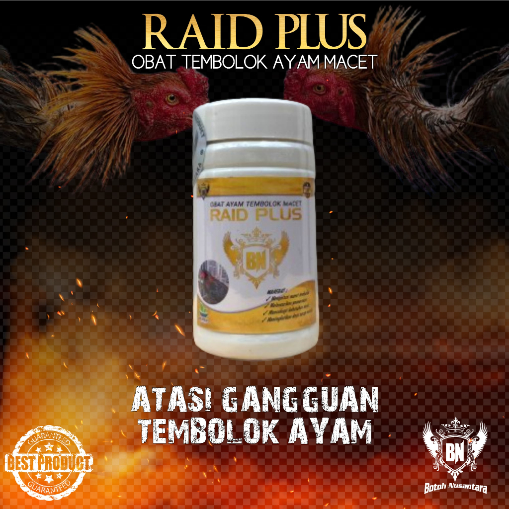 Jual Obat Tembolok Ayam Macet RAID PLUS 50g Agar Pencernaan Ayam Lancar ...