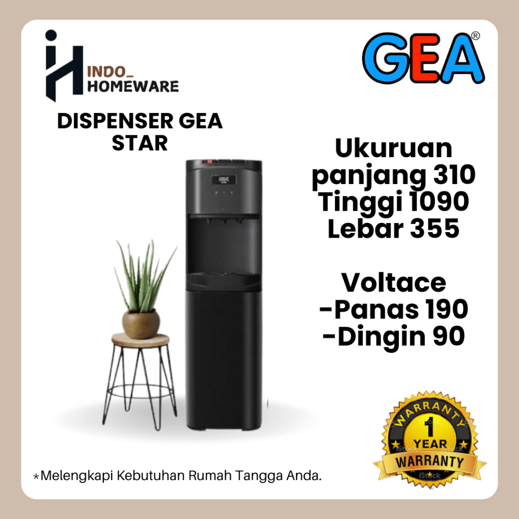 Jual GEA STAR water dispenser galon bawah dengan UV light pembasmi ...