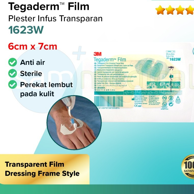 Jual 3M Tegaderm 1623W plester transparan 6 cm x 7 cm / plester infus ...