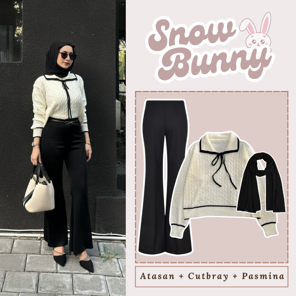 Jual Outfit Wanita Kekinian 3in1 | One Set Korean Style (Blouse Rajut ...