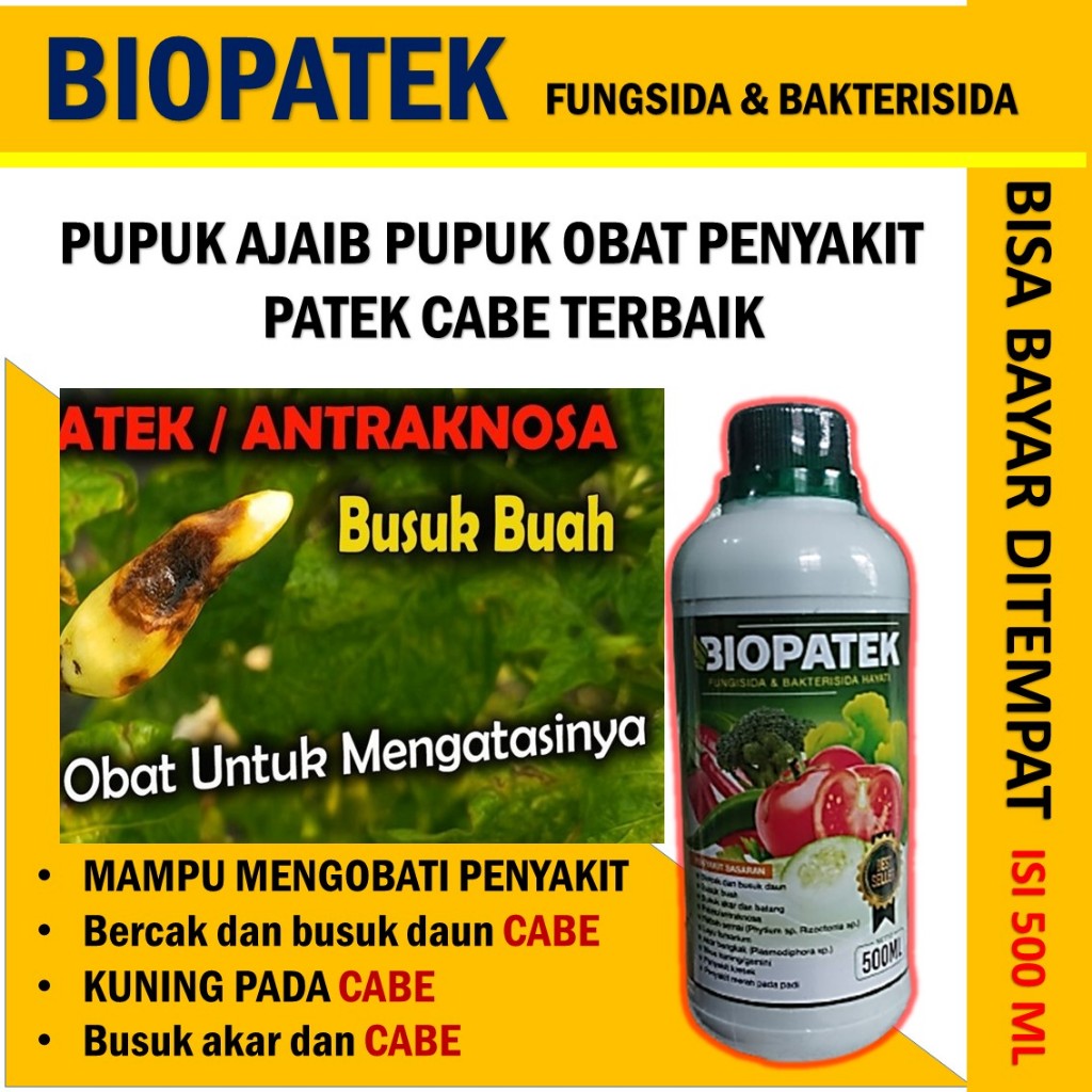 Jual OBAT PENYAKIT CABE BIOPATEK 500 ML Fungisida Organik Hayati Obat ...