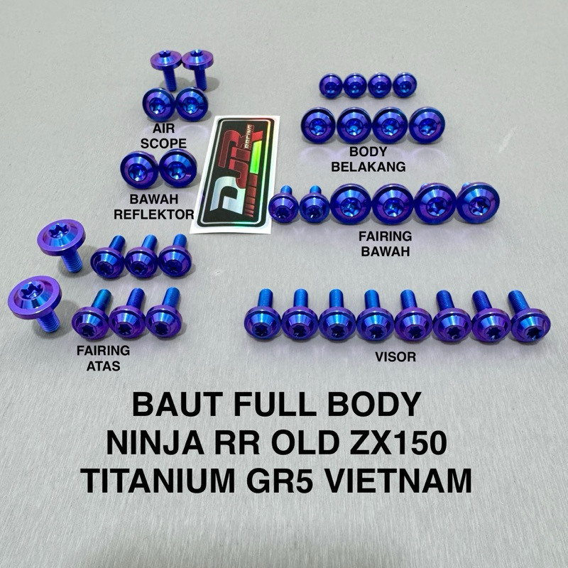 Jual BAUT TITANIUM FULL BODY NINJA RR OLD ZX150 GR5 original VIETNAM ...