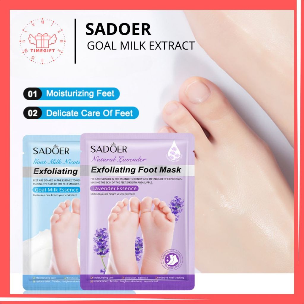 Jual SADOER Foot Mask Goat Milk Lavender Masker Kaki Exfoliating ...