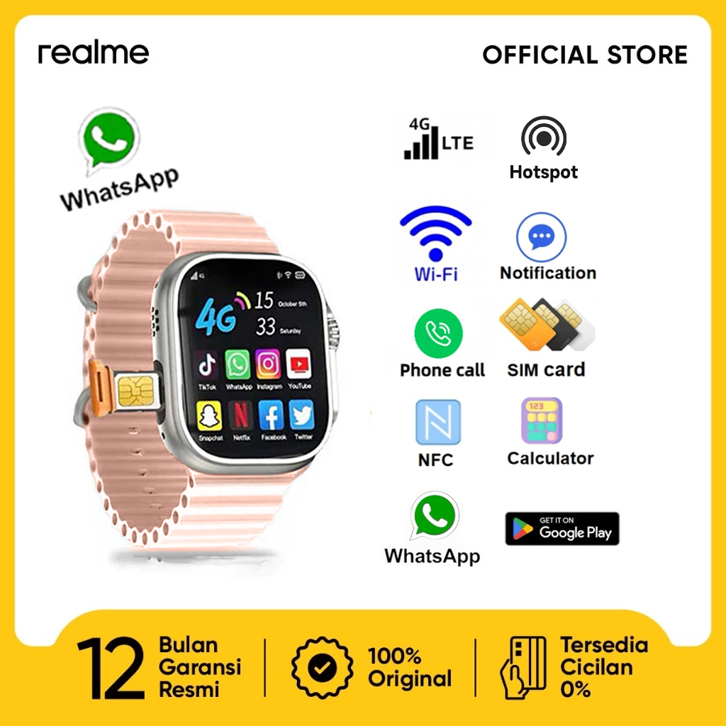 Jual 【Bisa hotspot】Realme Jam Tangan Smartwatch Series S9 Ultra Sim ...