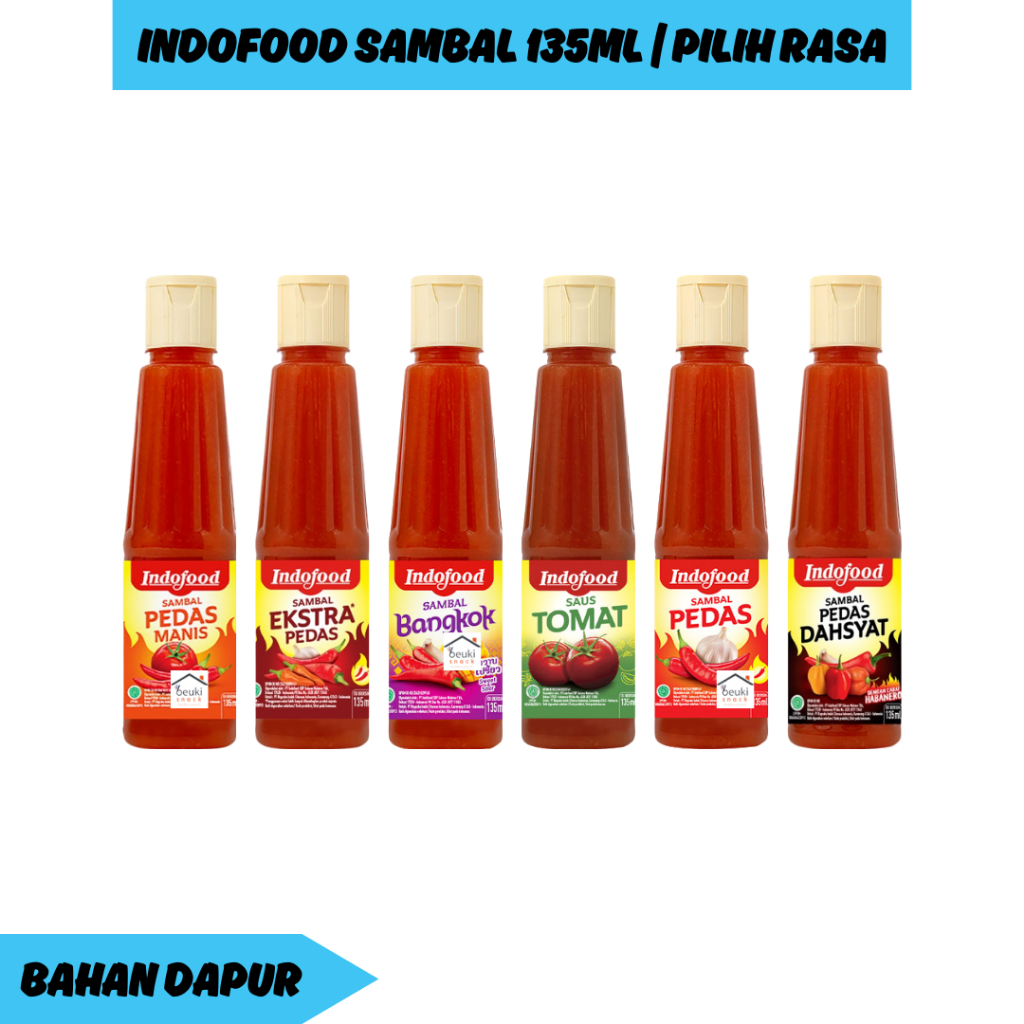 Jual Indofood Sambal 135ml Ukuran Botol Meja Berbagai Varian Pilih Rasa ...