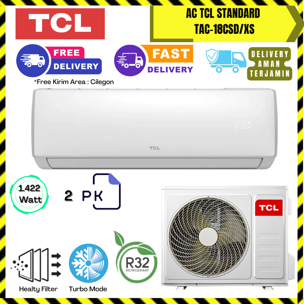 Jual AC TCL 2 PK TAC-18CSD/XS -R32 -STANDARD -FAST COOLING | Shopee ...