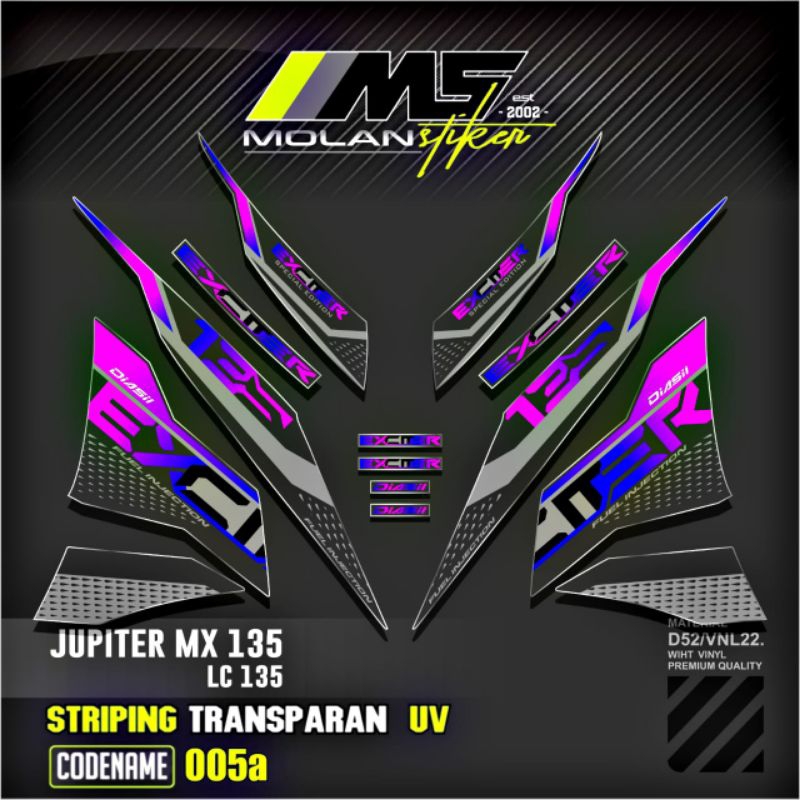 Jual Decal Sticker Striping Variasi Transparan Uv Jupiter Mx 135 New ...