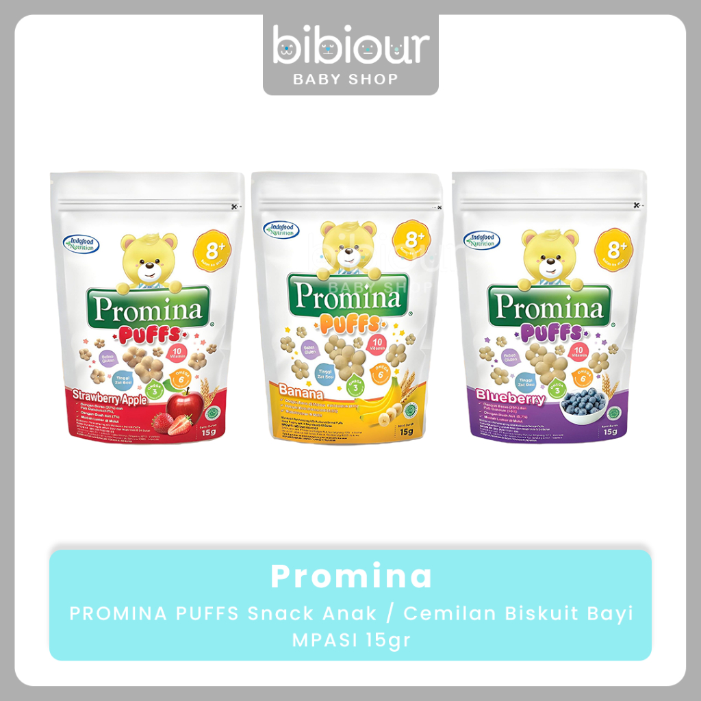 Jual PROMINA PUFFS Snack Anak / Cemilan Biskuit Bayi MPASI 15gr ...
