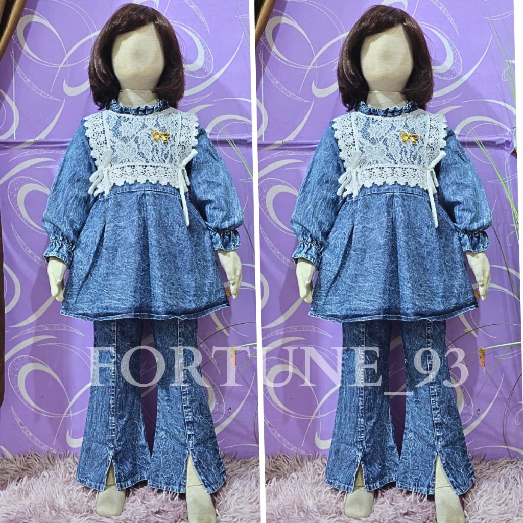 Jual Setelan jins anak perempuan import korean style celana jins ...