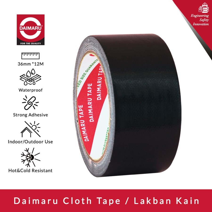 Jual Lakban Jilid / Lakban Kain Hitam Cloth Tape Daimaru 1.5" 36mm ...