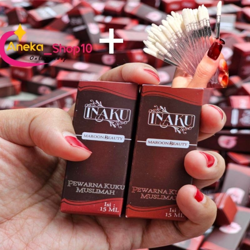 Jual inai kuku muslimah dari INAKU sah di bawa sholat (free kuas inai ...