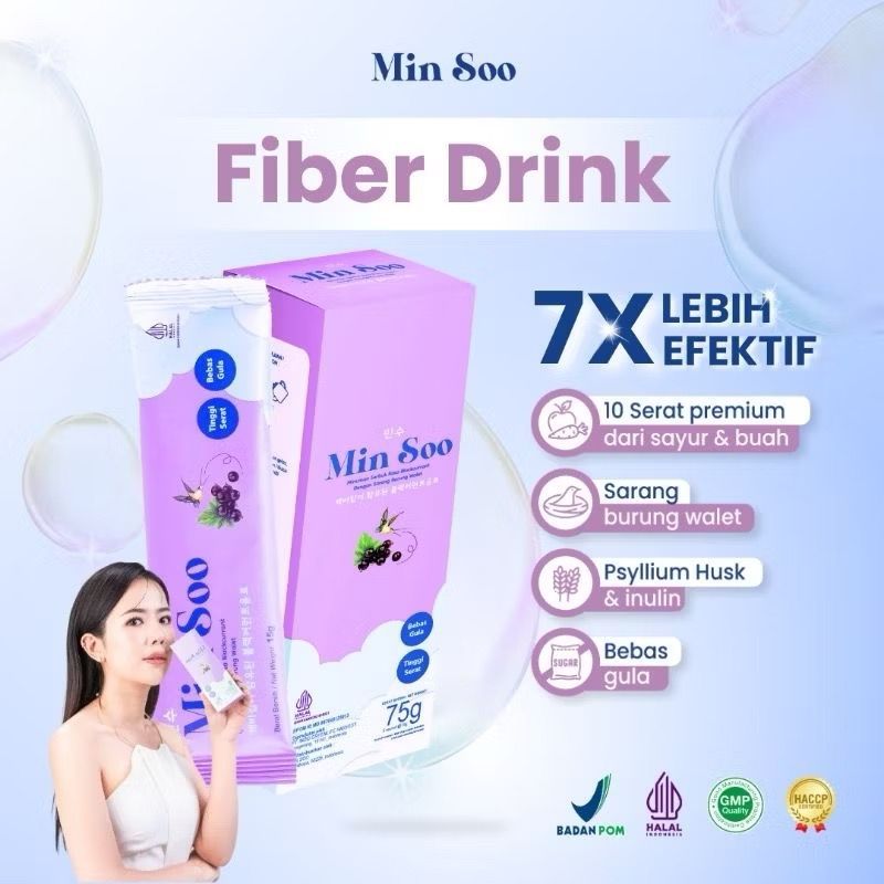 Jual [ORIGINAL][OFFICIAL] MIN SOO FIBER DRINK - Detoks Pelancar Bab Minuman Diet 1 Box (5Sachet ...