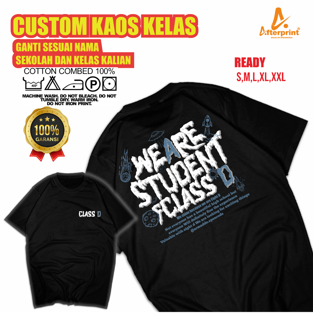 Jual KAOS KELAS SABLON NAMA DAN LOGO SENDIRI SABLON REFLEKTIF ISA MENYALA BEBAS CUSTOM | Shopee ...