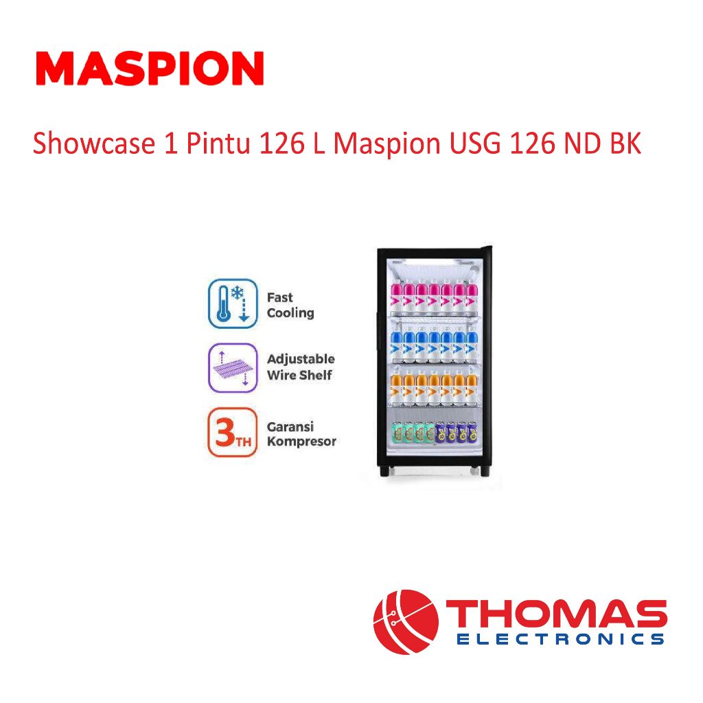 Jual Showcase 1 Pintu 126 Liter Maspion USG126NDC USG 126 NDC Lemari ...