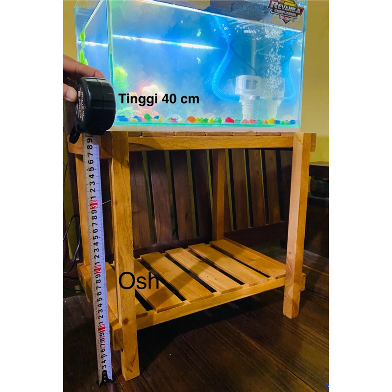 Jual Rak Aquarium Susun 2 Tingkat Ukuran 40x30 cm Bahan Kayu Mahoni ...