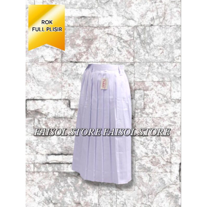 Jual SERAGAM SEKOLAH ROK PANJANG PUTIH SD MI FULL REMPEL LIPIT ROK SEKOLAH FULL PLISIR PUTIH SD ...