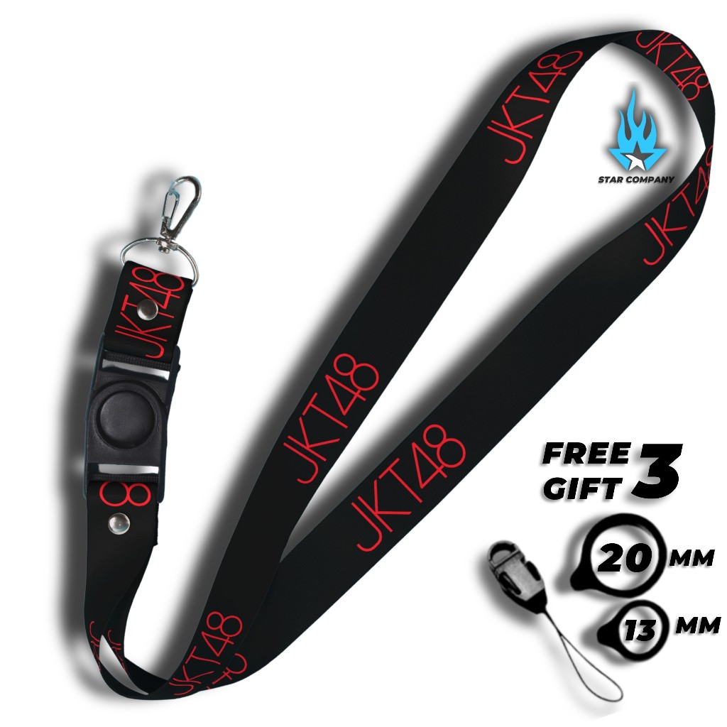 Jual LANYARD JKT 48 HITAM GANTUNGAN HANDPHONE & UNTUK ID CARD | Shopee ...