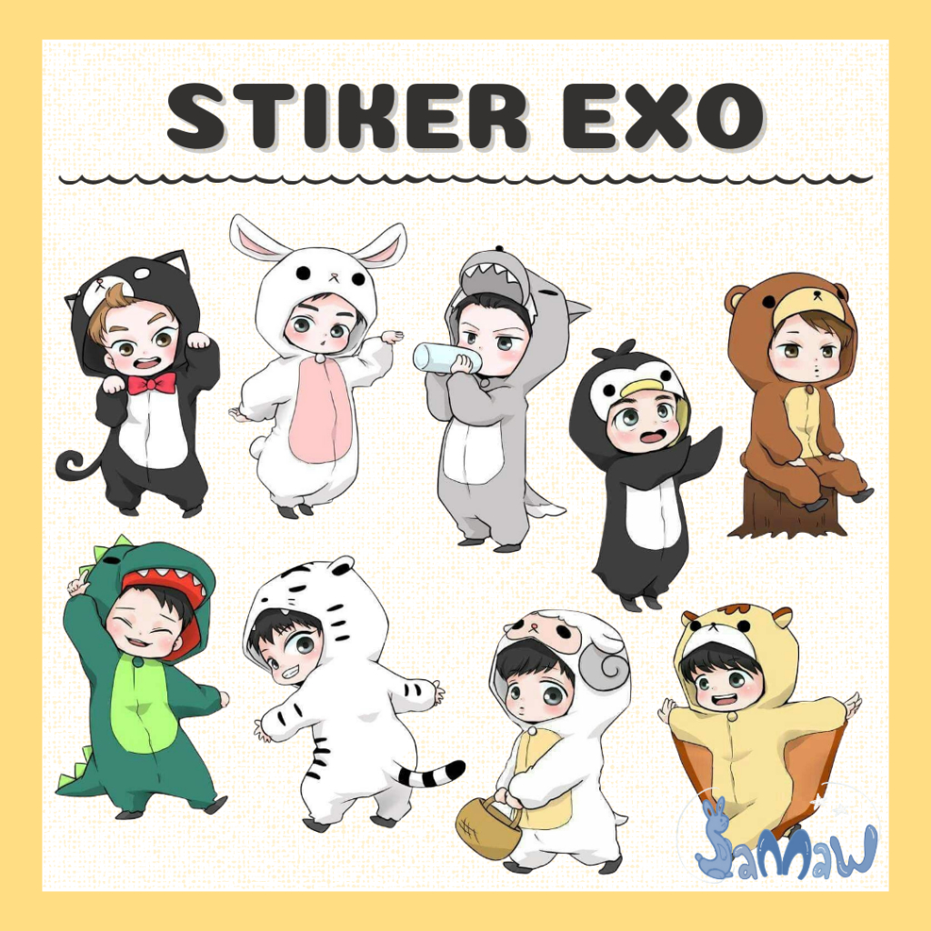 Jual Stiker EXO Chibi | Stiker Karakter | Sticker Journaling | Stiker ...