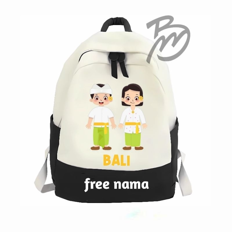 Jual tas ransel anak sekolah TK SD SMP tas ransel backpack pria/wanita motif baju tradisional ...