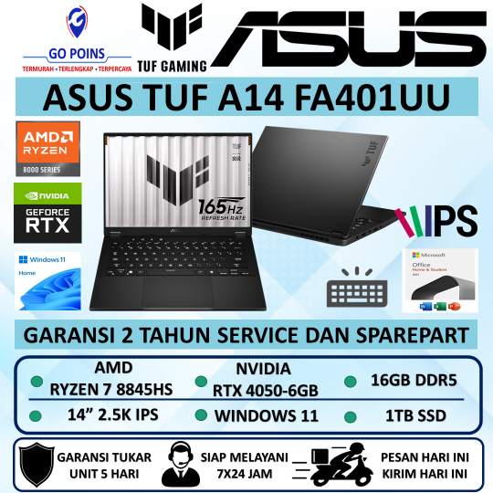 Jual ASUS TUF GAMING A14 FA401UU RYZEN 7 8845HS RAM 16GB DDR5 1TB SSD ...