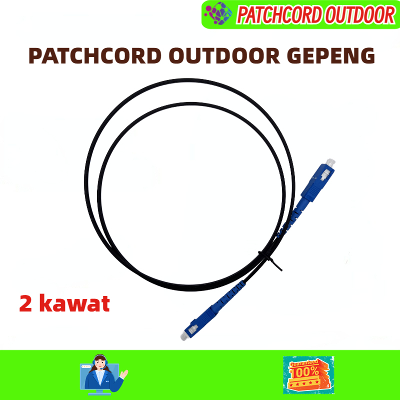 Jual KABEL PATCH GEPENG CORD OUTDOOR SC UPC-SC UPC HITAM BLACK 1METER ...