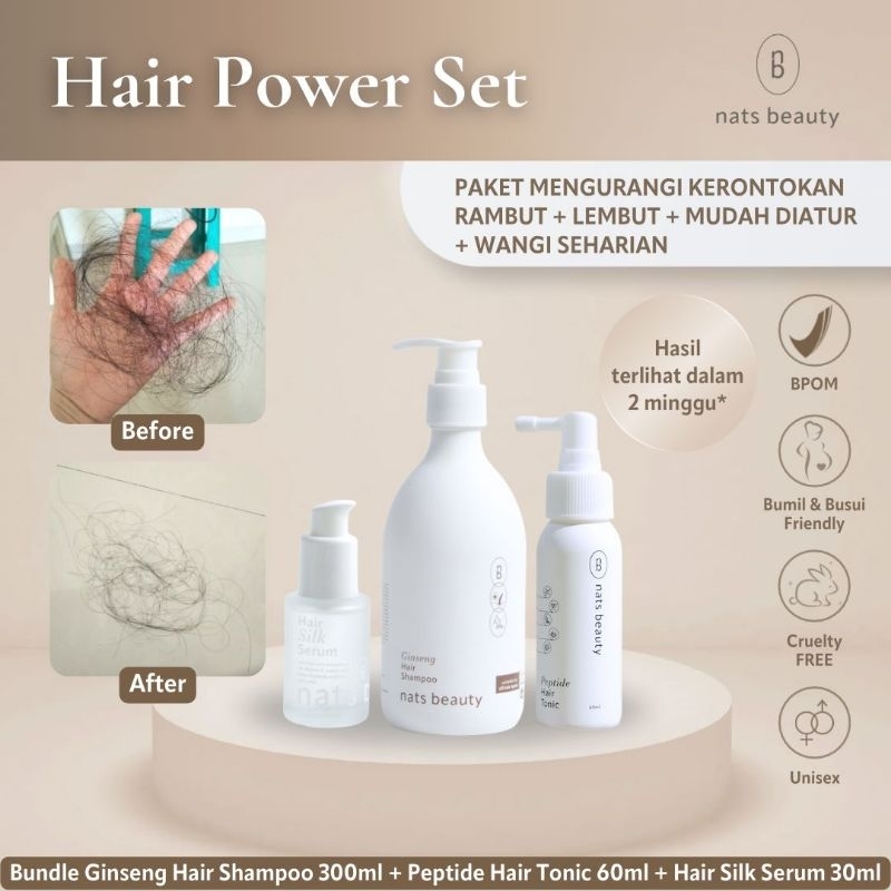Jual HAIR POWER SET ( Shampoo, Tonic, Serum) | perawatan rambut rontok ...
