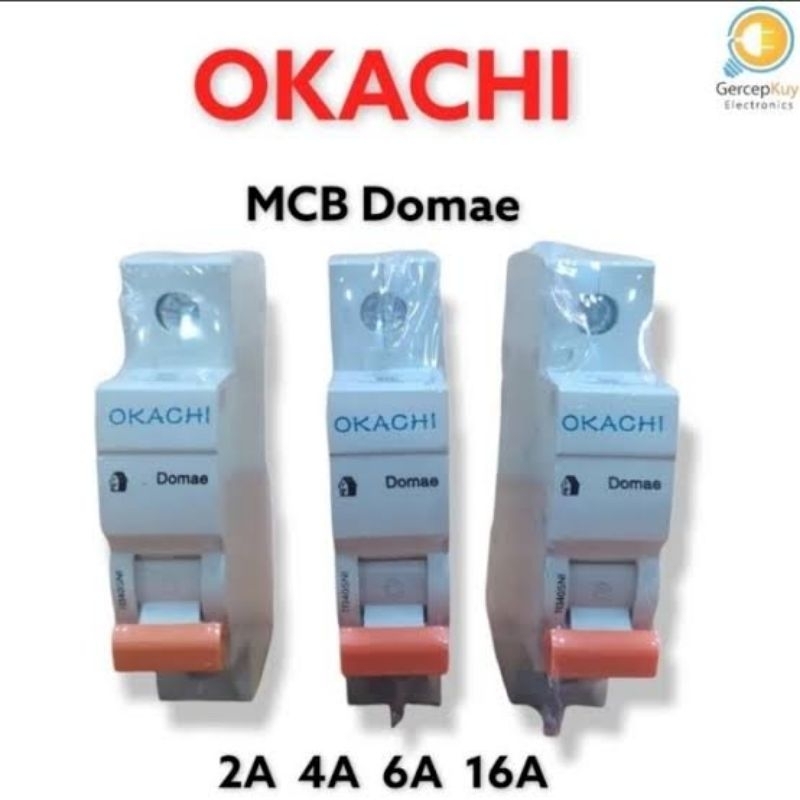 Jual MCB OKACHI DOMAE 1P 4A MCB ORANGE 6A 1 Pole Phase Amper SNI ...
