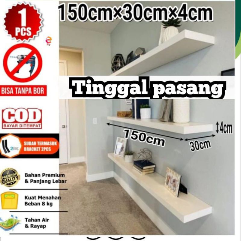 Jual ambalan dinding ( panjang 150cm) (lebar 30cm) (tebal 4cm) | Shopee ...