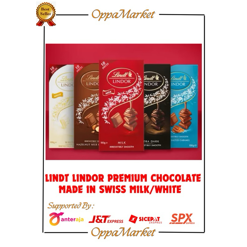 Jual LINDT LINDOR COKLAT PREMIUM SWISS VARIANT MILK/WHITE 100G | Shopee ...