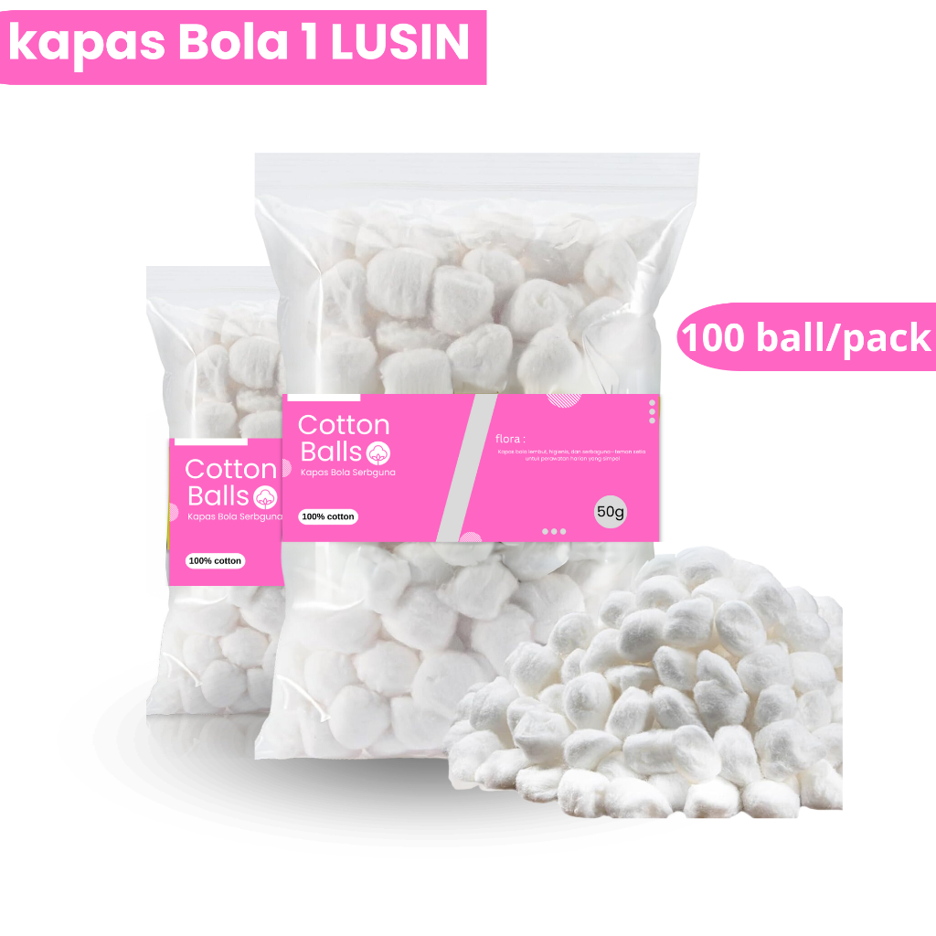 Jual PAKET HEMAT - cotton balls isi 12 pack - kapas bola bayi -kapas ...