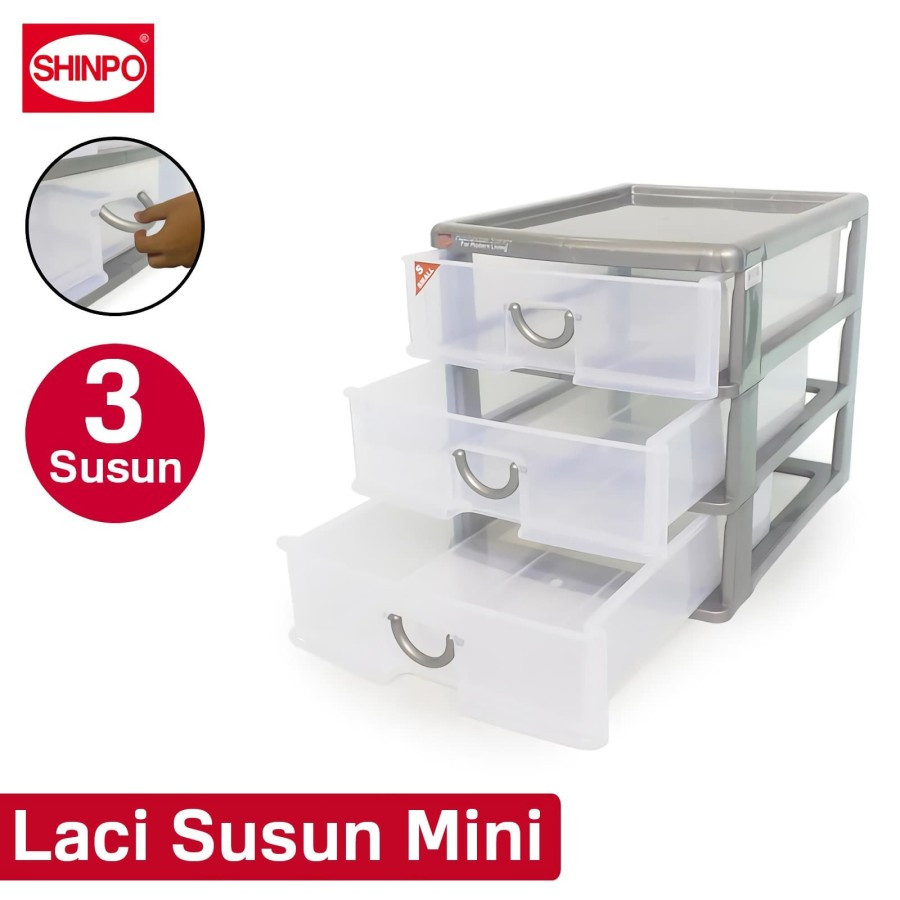 Jual Laci Container A4 Susun 3 Shinpo 355 SS 3 / Rak Serbaguna Plastik ...