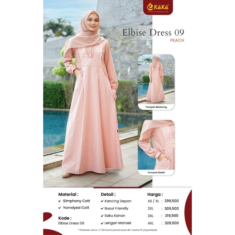 Jual Gamis Murah Keke/ Elbise 09 Peach dan Sage | Shopee Indonesia