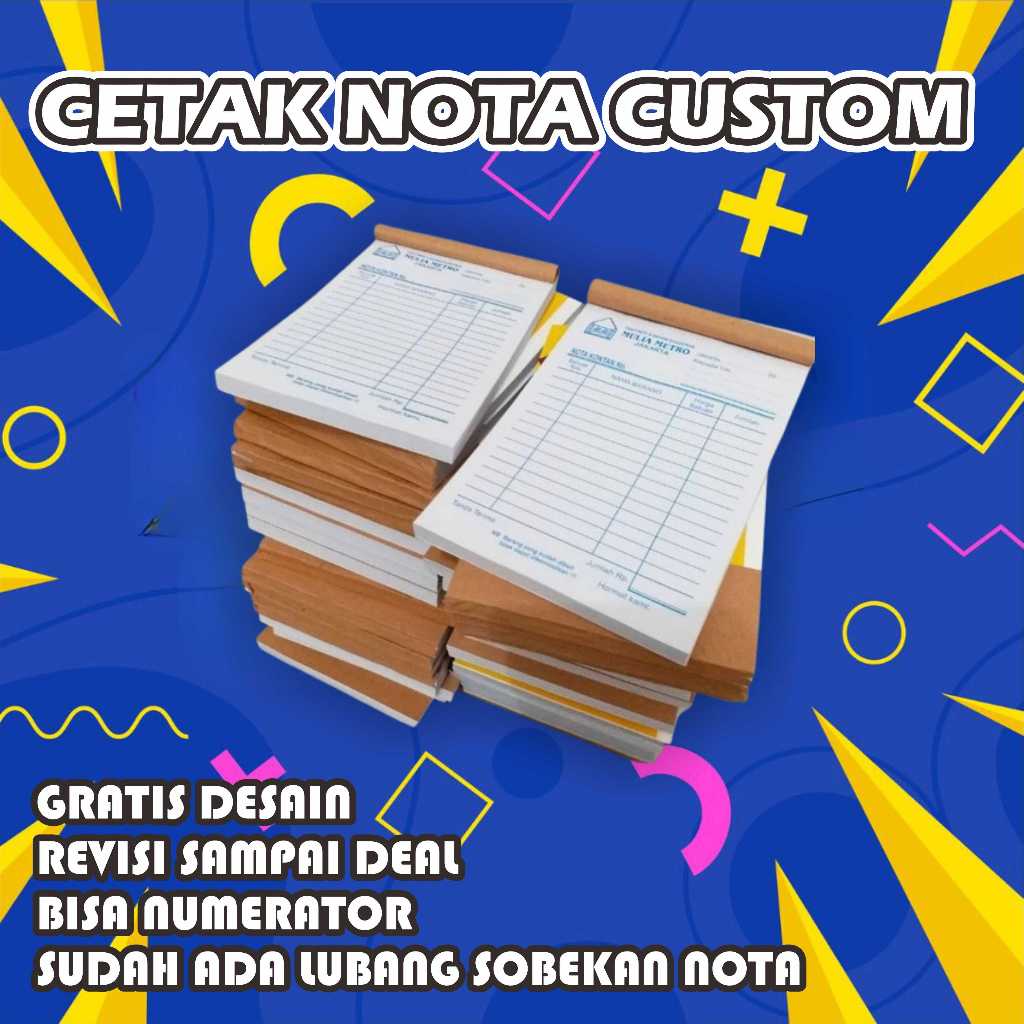 Jual Cetak Nota Custom Gratis Biaya Desain isi banyak dan tebal 100 ...