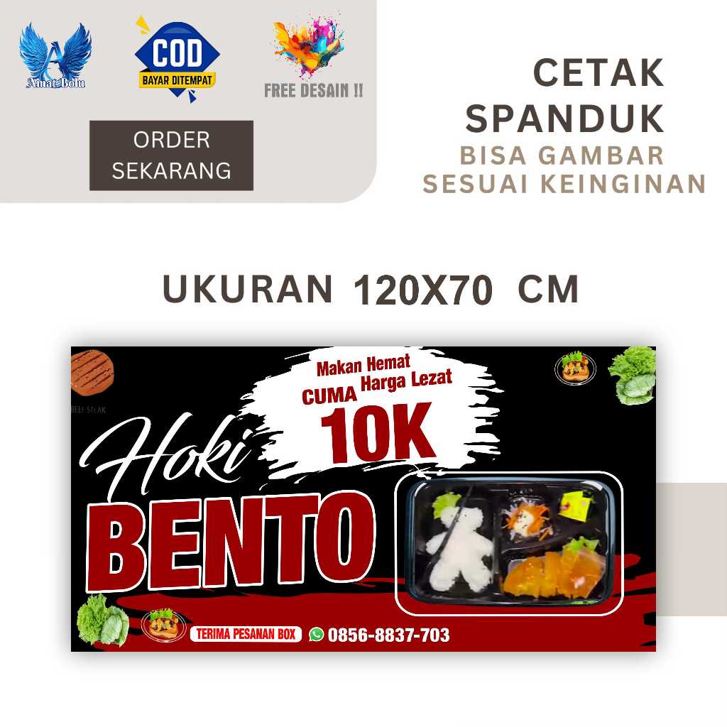 Jual Cetak Spanduk Cetak Banner MAKANAN KEKINIAN HOKY BENTO HARGA PROMO ...