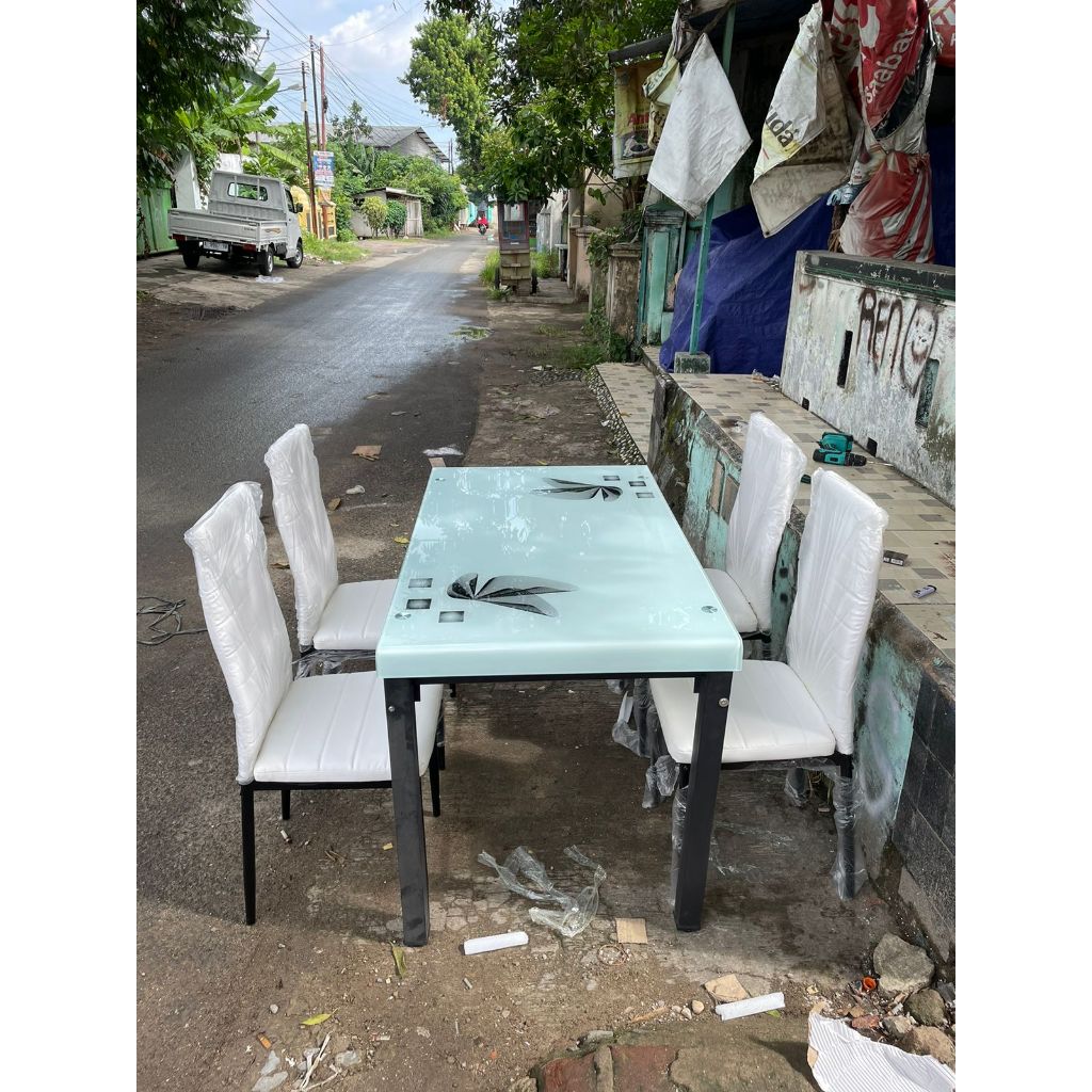 Jual Meja makan besi kaca ukuran 70x120 | Shopee Indonesia