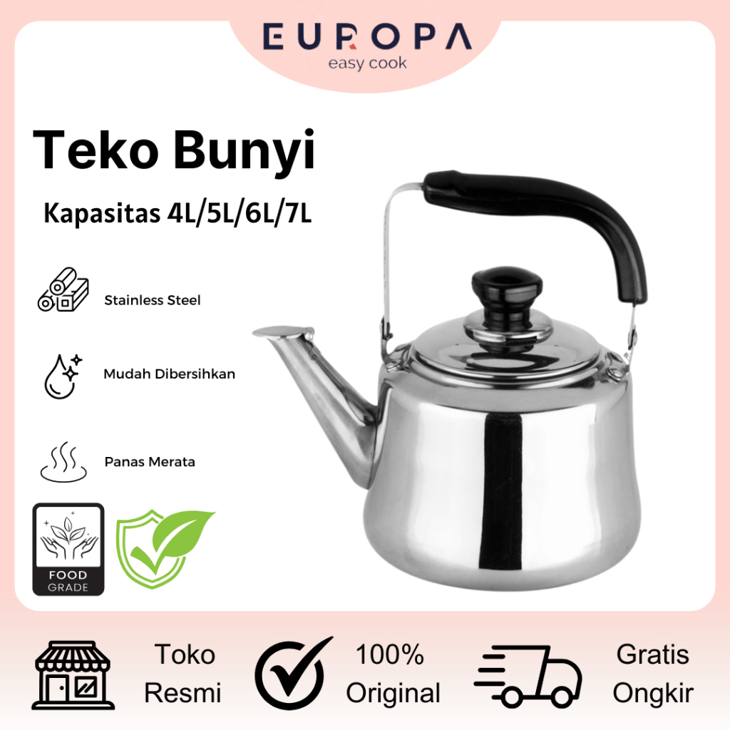 Jual Teko Bunyi Stainless Ceret Bunyi Anti Karat untuk masak Air Whistling Kettle EUROPA ...