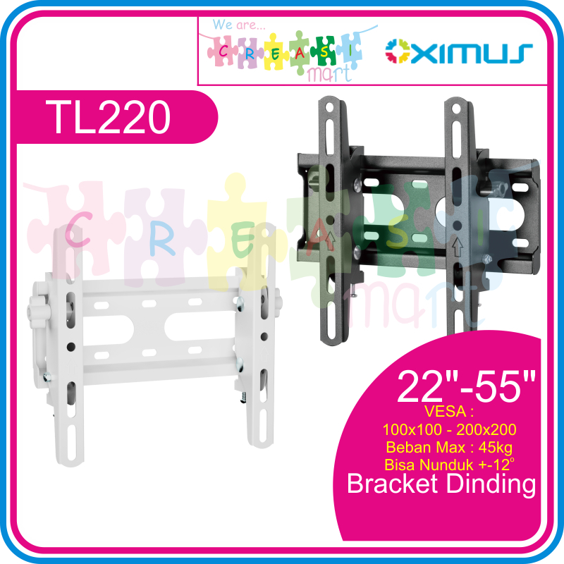 Jual Oximus TL220 Bracket TV Dinding Monitor/LCD/LED 22"-55" Tilt ...