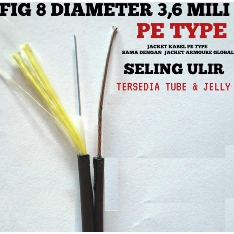 Jual Kabel FO Global 2 CORE FIG 8 Diameter 3,6 mili 2KM PE TYPE 2CORE FIG8 2000meter | Shopee ...