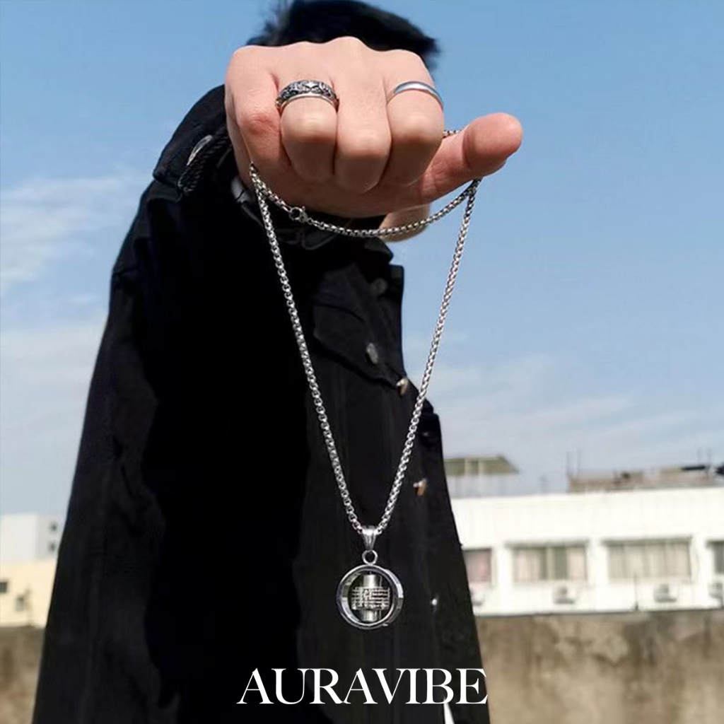 Jual AURAVIBE Laki-laki roda peruntungan kalung hip hop kepribadian ...