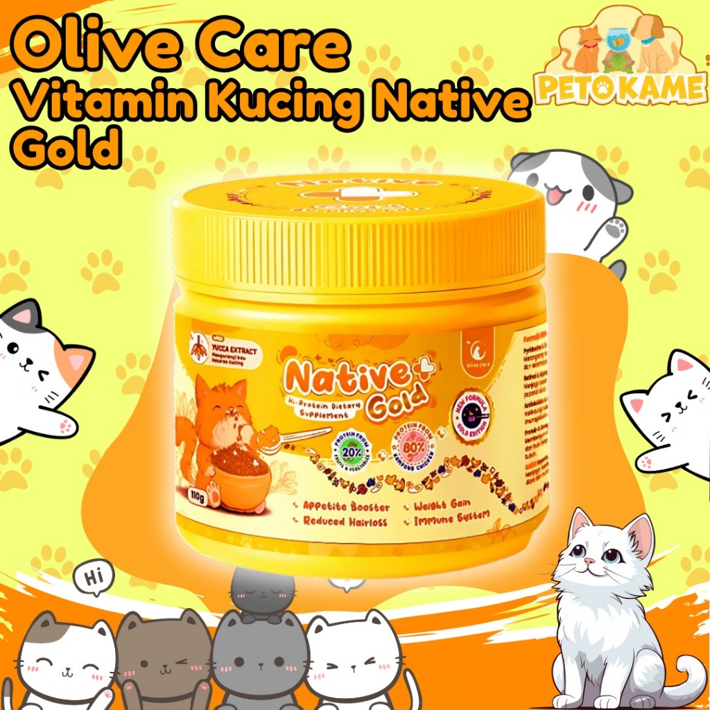 Jual Olive Care Vitamin Kucing NATIVE+ GOLD Protein Tinggi 110gr semua ...